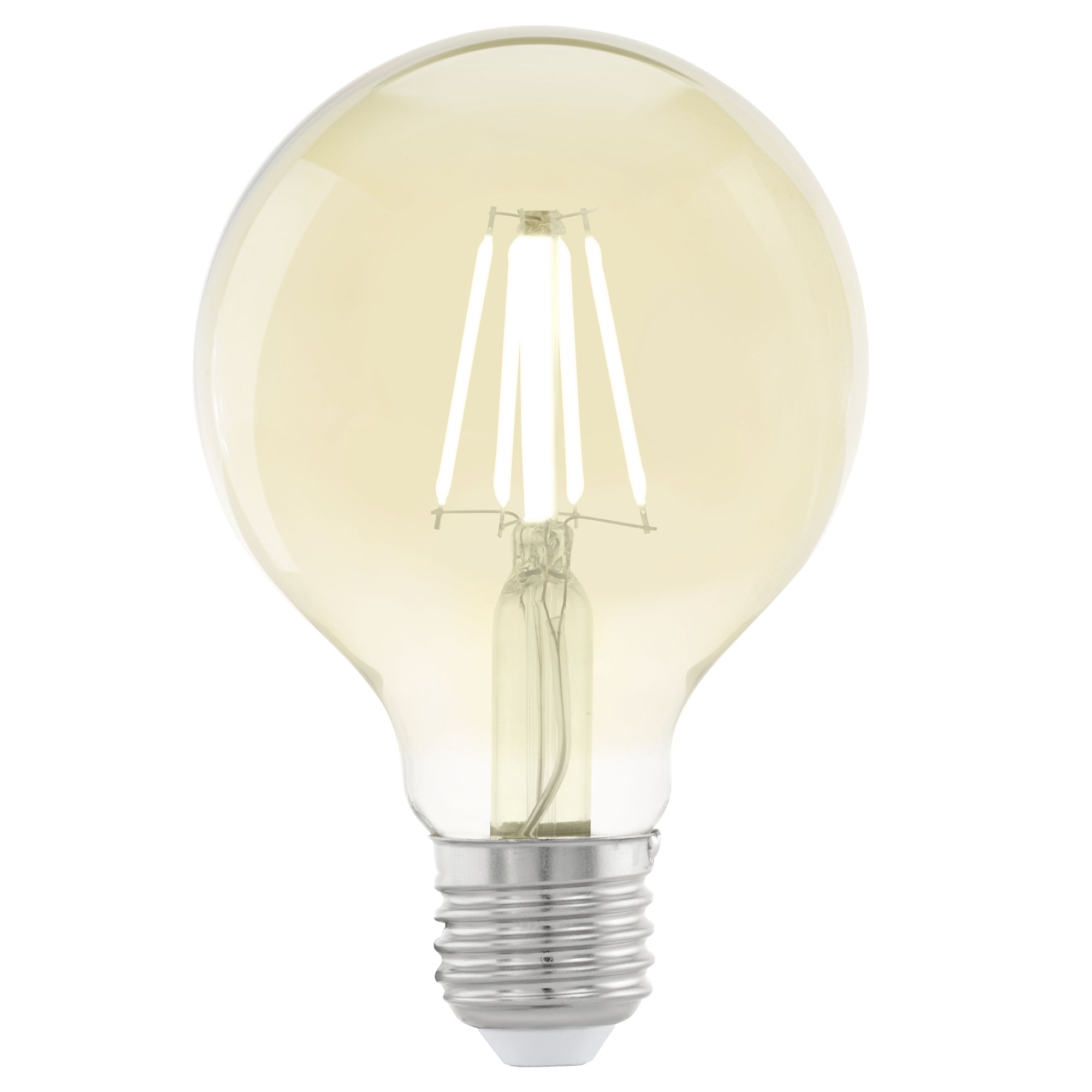 Eglo Bulbs E27 Extra Warm White Amber 80mm Globe LED 4W 2200K 350lm ...