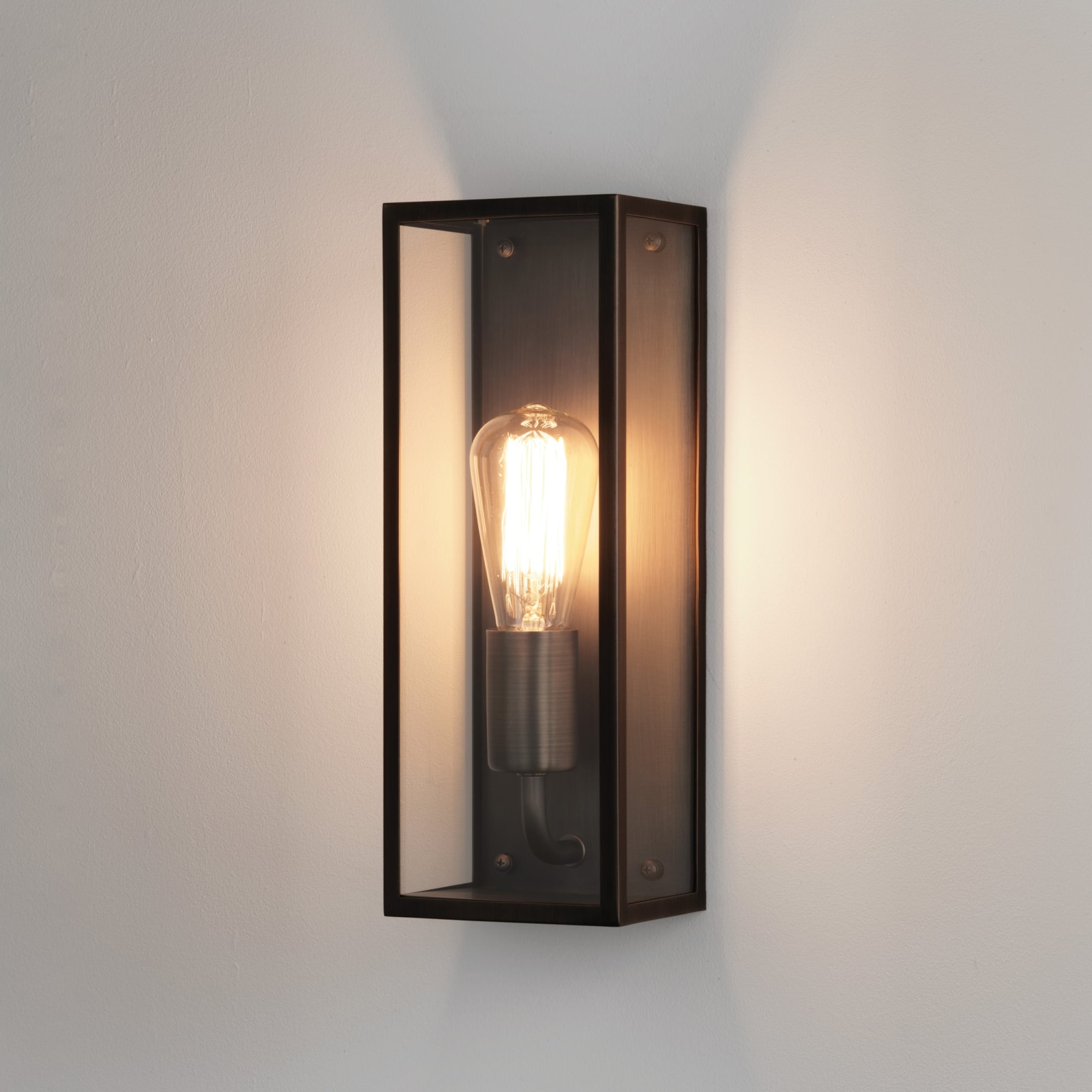 Astro Messina 130 Bronze Exterior IP44 Box Wall Light | Dusk Lights ...