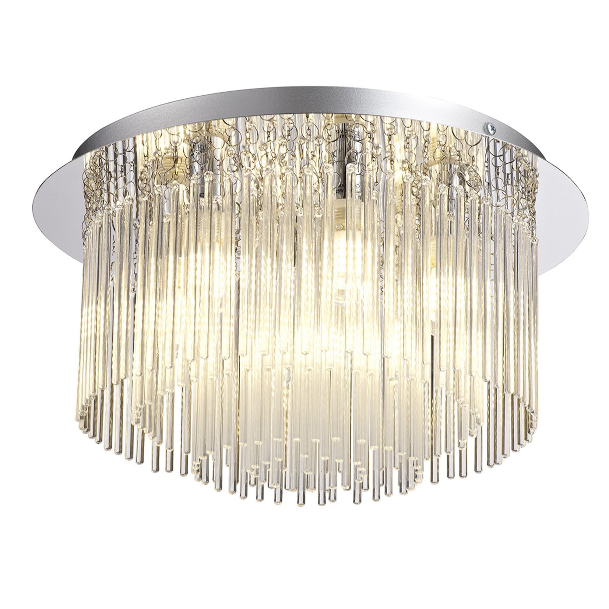 Lumiere Eggesford IP44 Large Ceiling Light in Polished Chrome & Clear ...