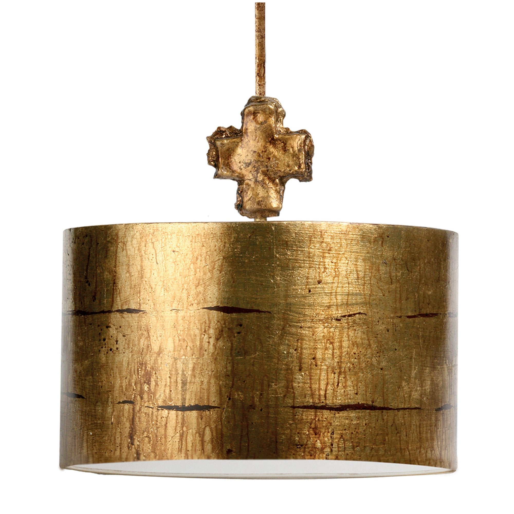 Flambeau Fragment Large Pendant in Glazed Gold Leaf | Dusk Lights ...