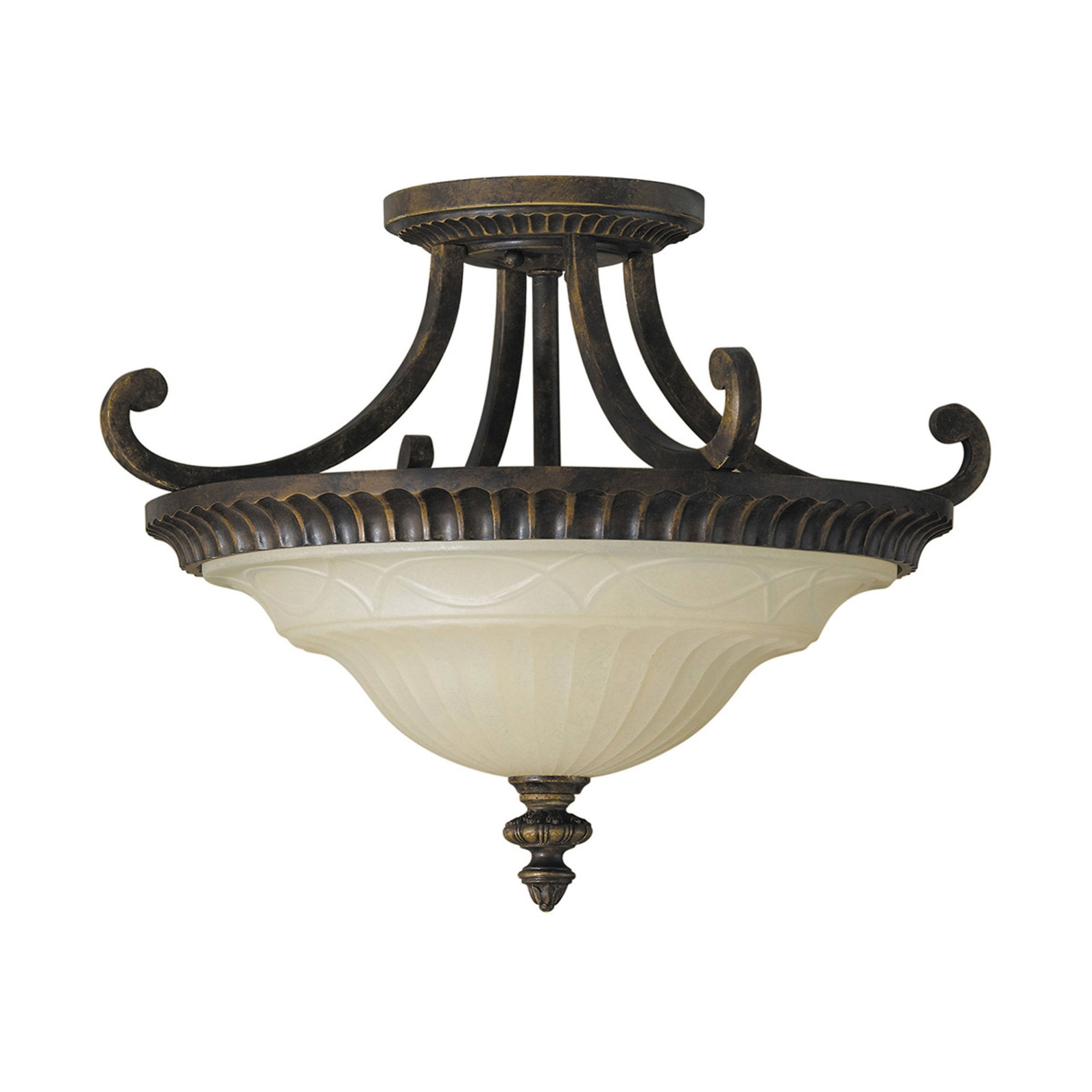 Feiss Drawing Room Two Light Semi-Flush in Walnut | Dusk Lights – Dusk ...