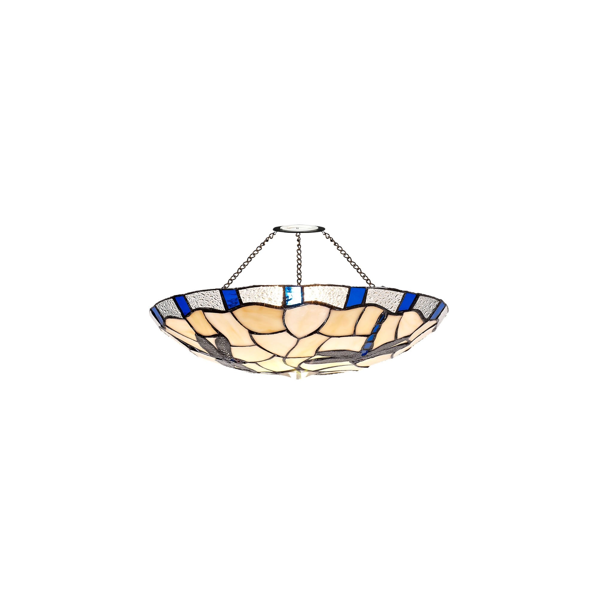 Lumiere Prawle 35cm Tiffany Non-electric Uplighter Shade in Rich Blue ...