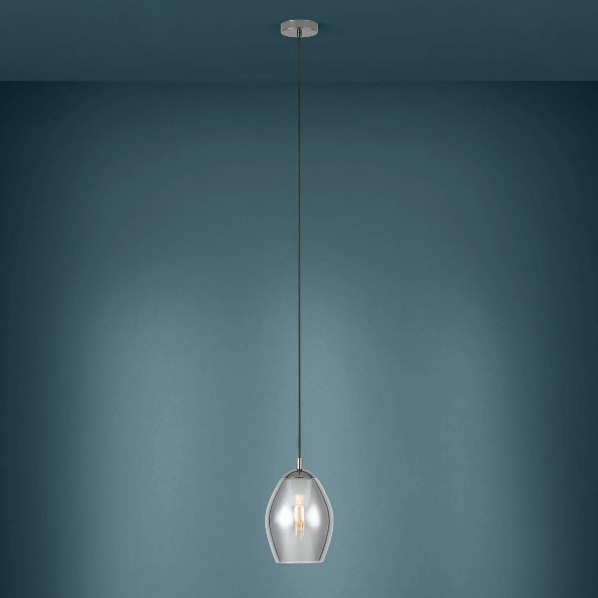 Eglo Stars Of Light Estanys Single Drop Pendant with Black Vaporized ...
