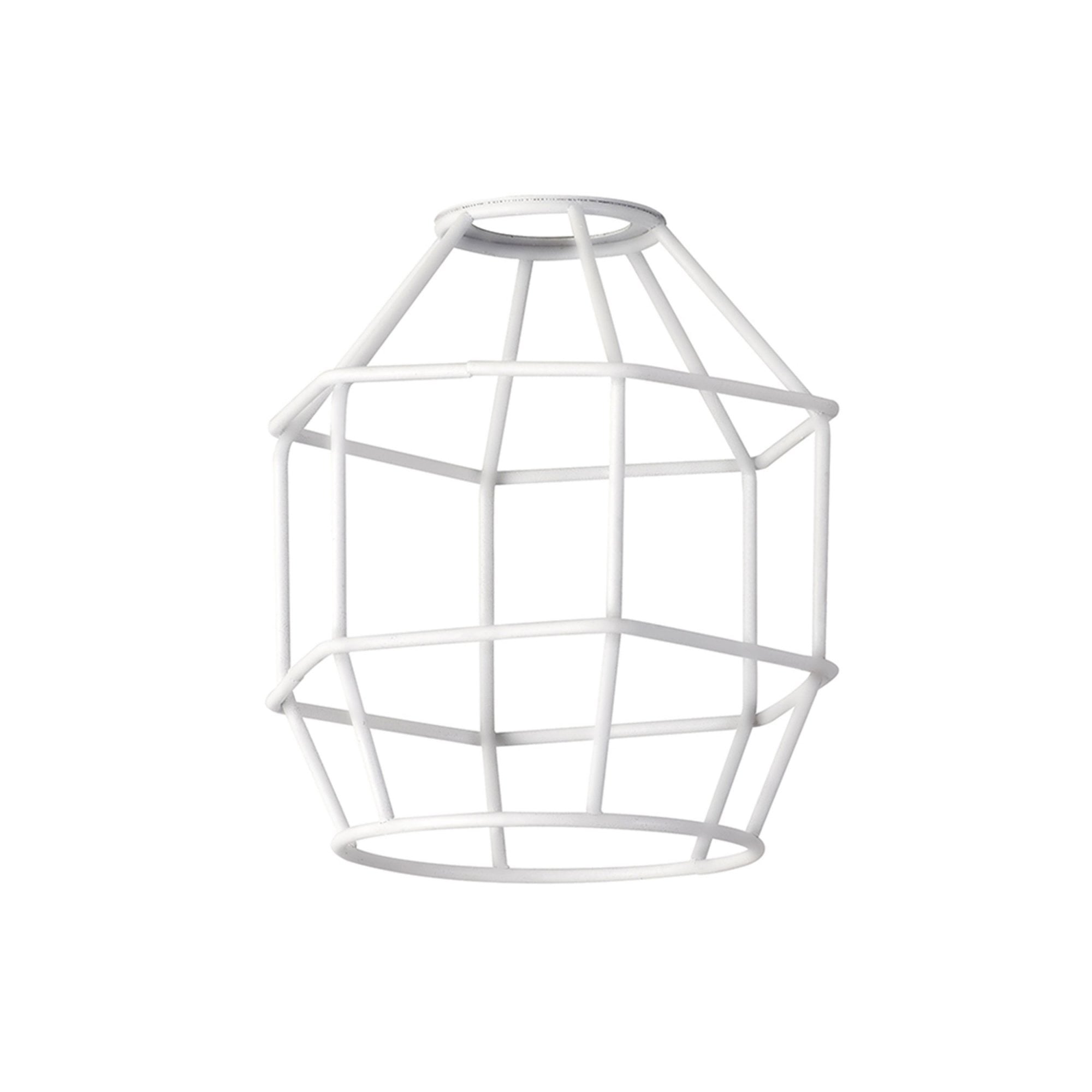 Lumiere Abode Hexagon 140mm Wire Cage Shade in White | Dusk Lights ...