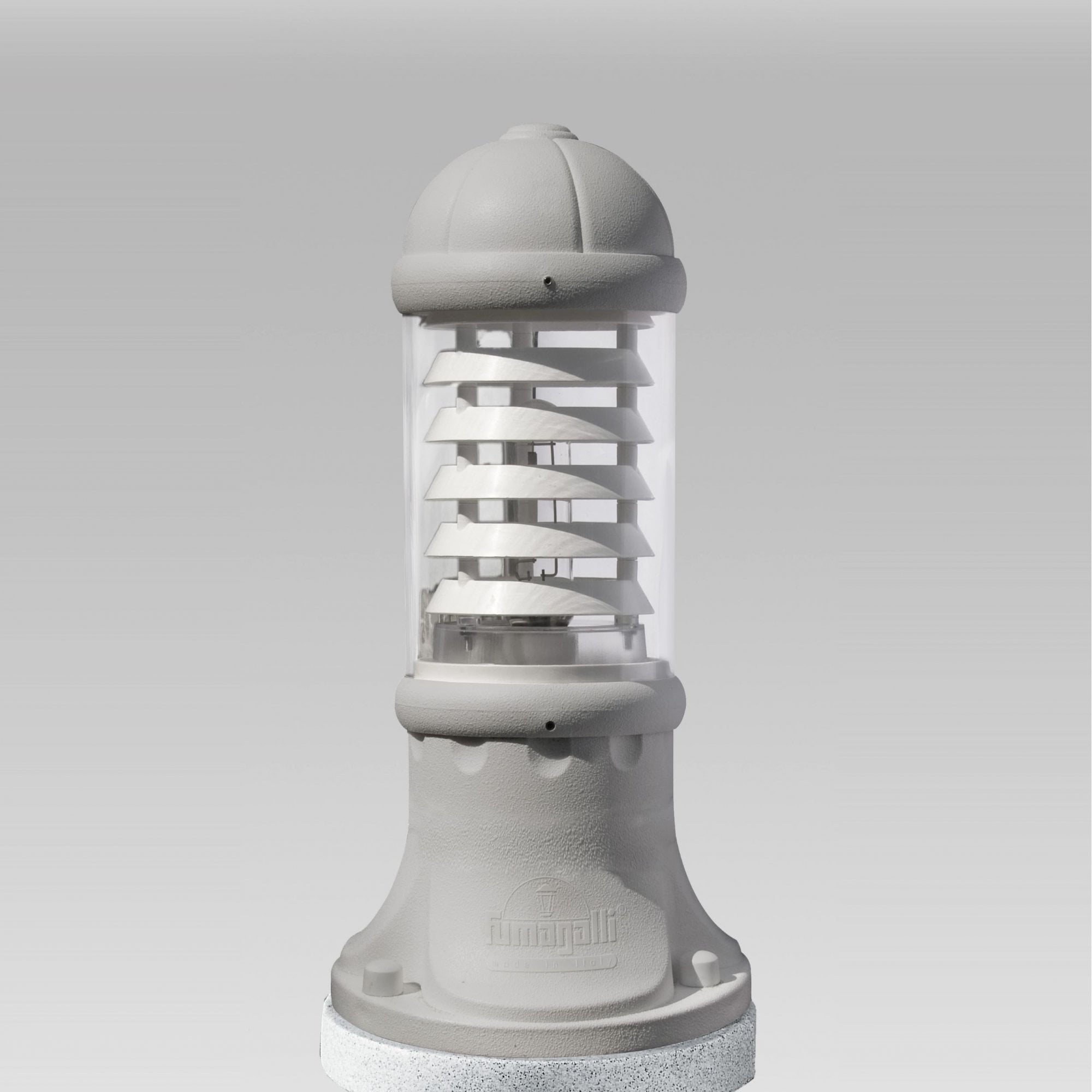 Fumagalli Sauro 500 11w LED Louvred Bollard Light in Grey | Dusk Lights ...