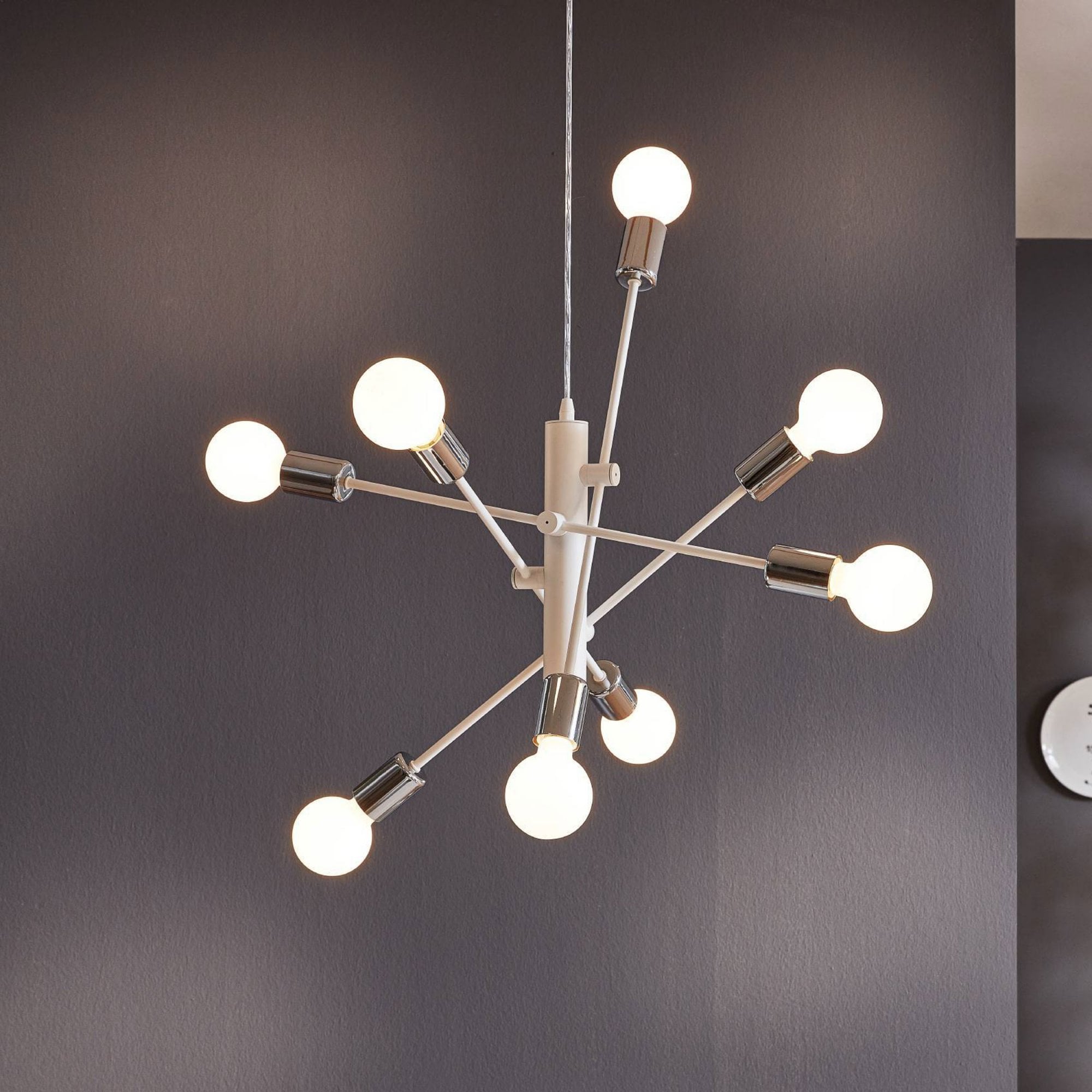 Eglo Gradoli Eight Arm Pendant Light in White | Dusk Lights – Dusk Lighting