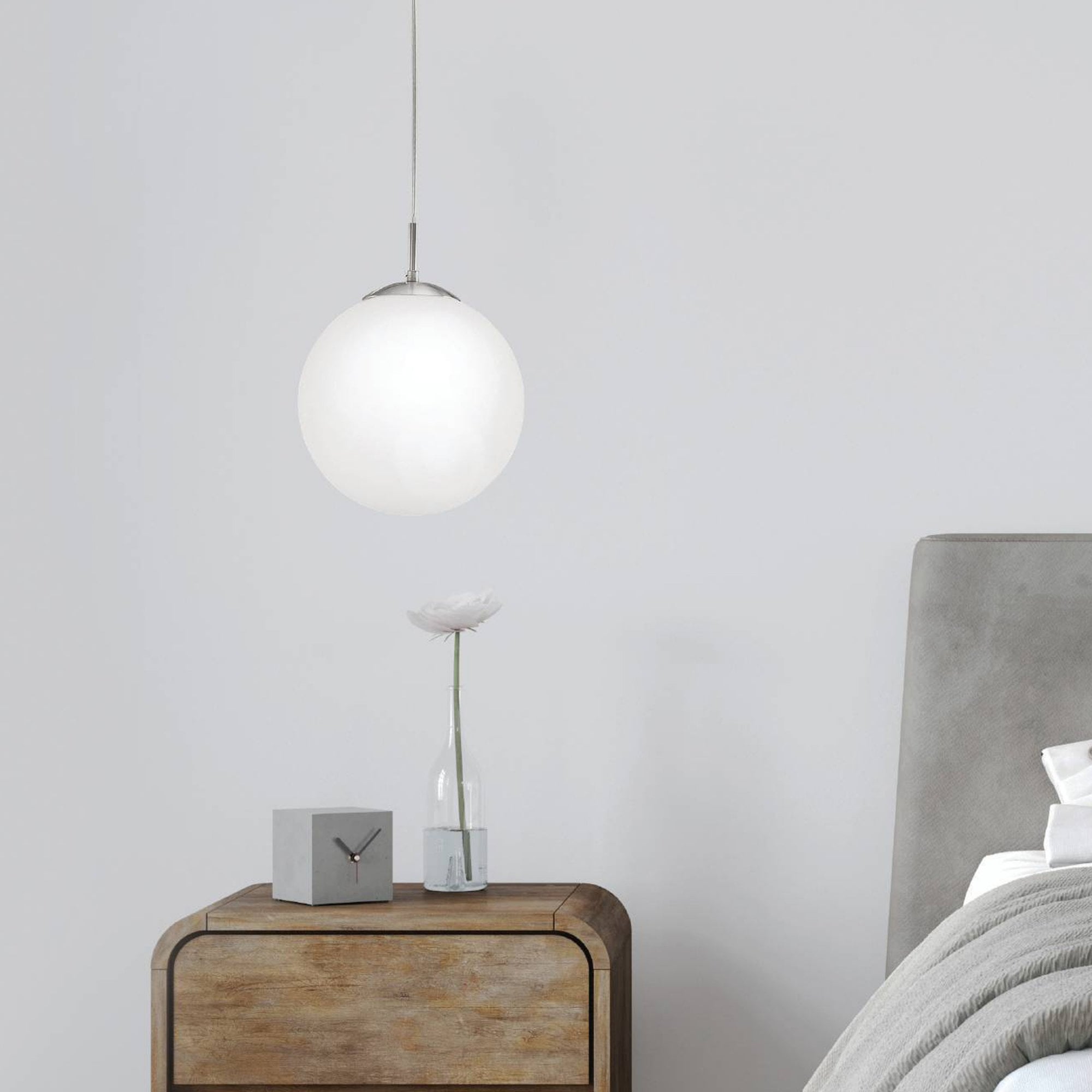 Eglo Rondo Medium Opal White Glass Globe Pendant Light | Dusk Lights ...