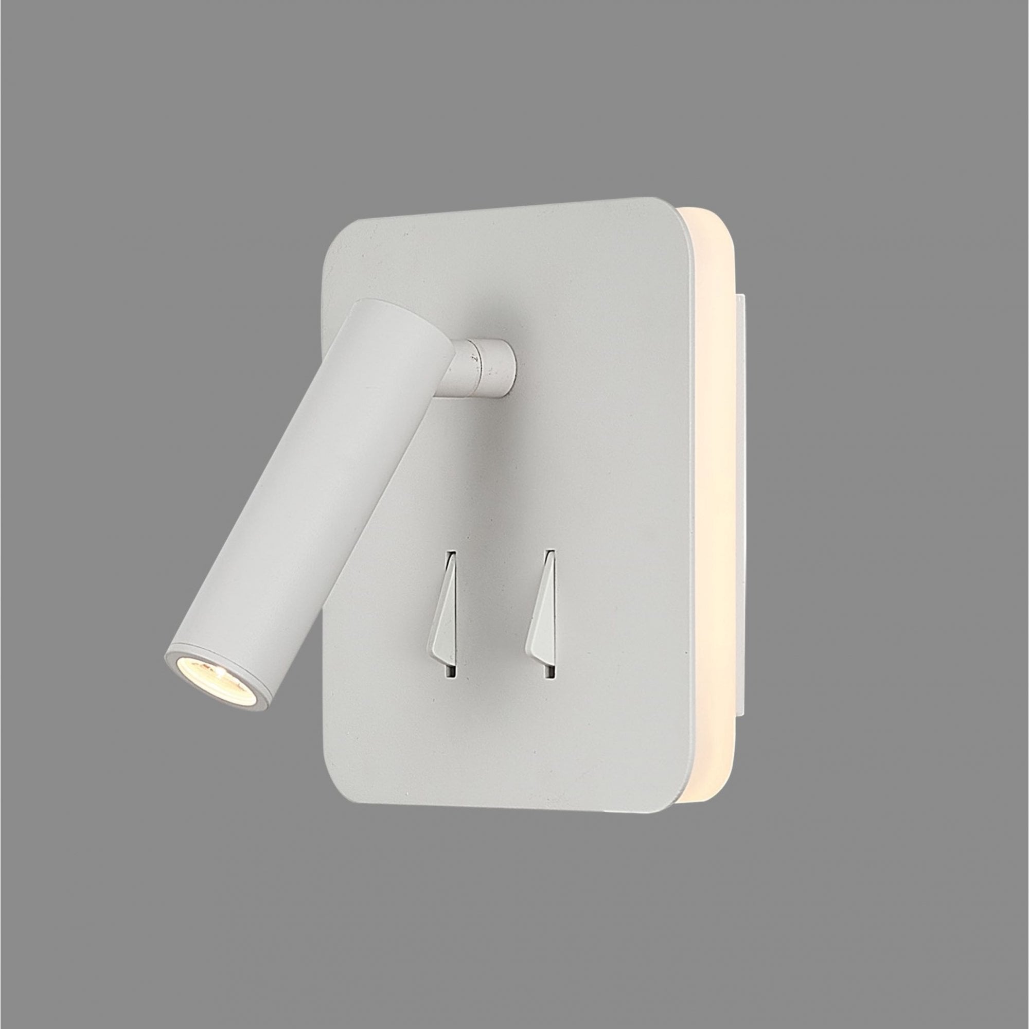 Mantra Cayman Square LED Wall Reading Bedside Light in Matt White ...