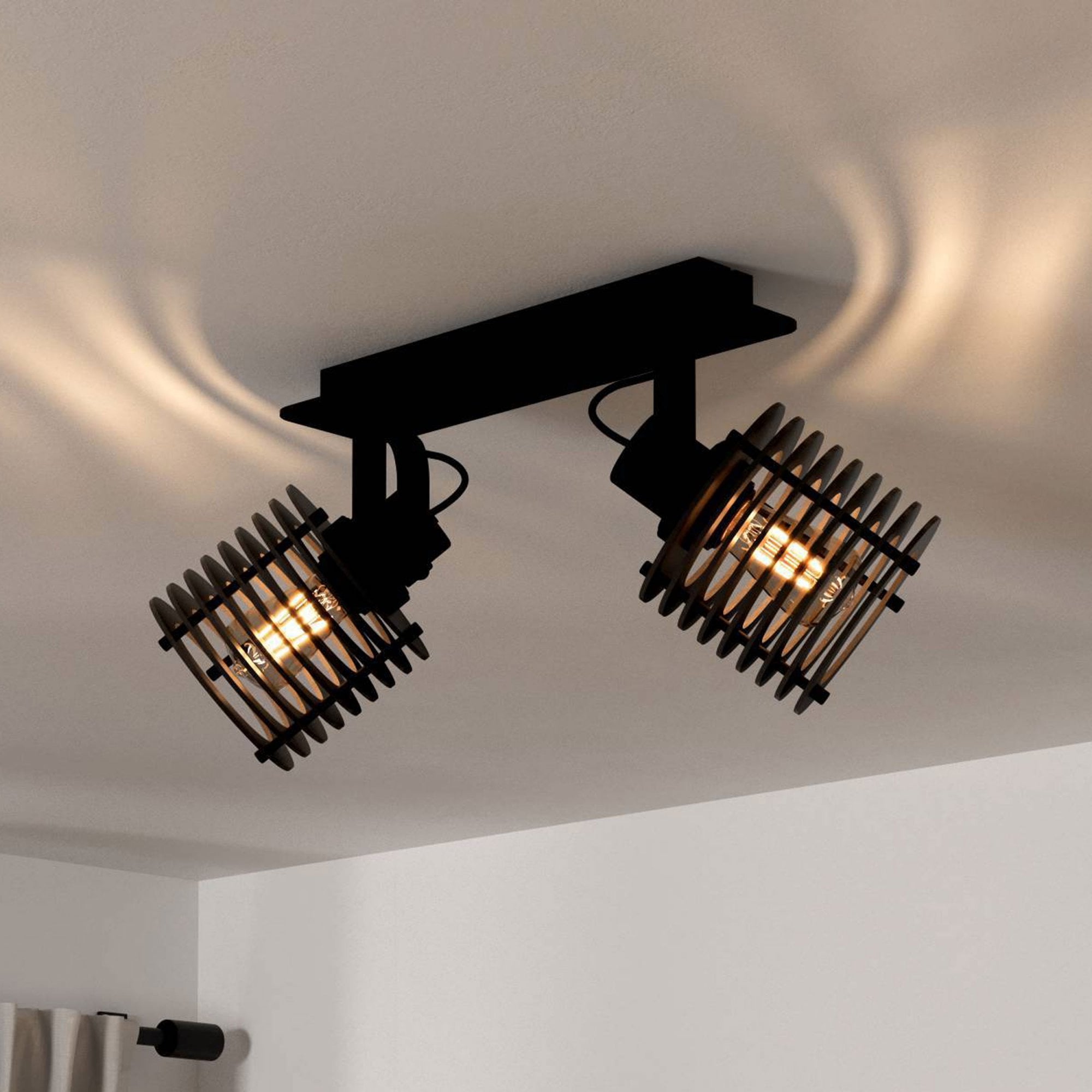Eglo Segovia Double Spotlight in Black | Dusk Lights – Dusk Lighting