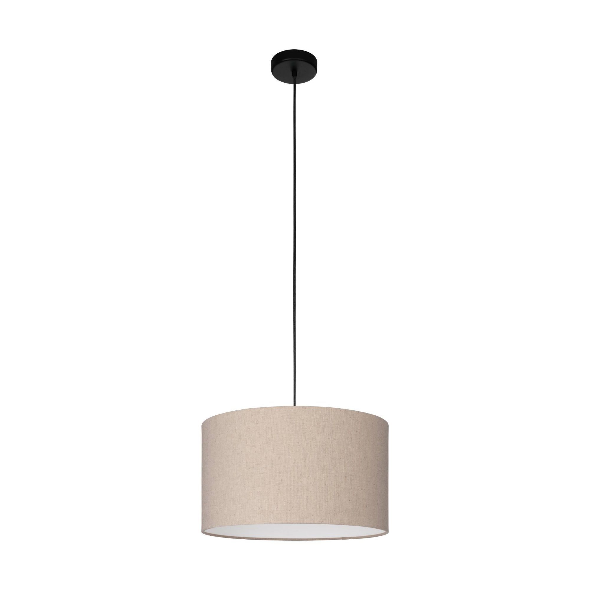 Eglo Feniglia Single Drop Pendant with Natural Fabric Linen Shade ...