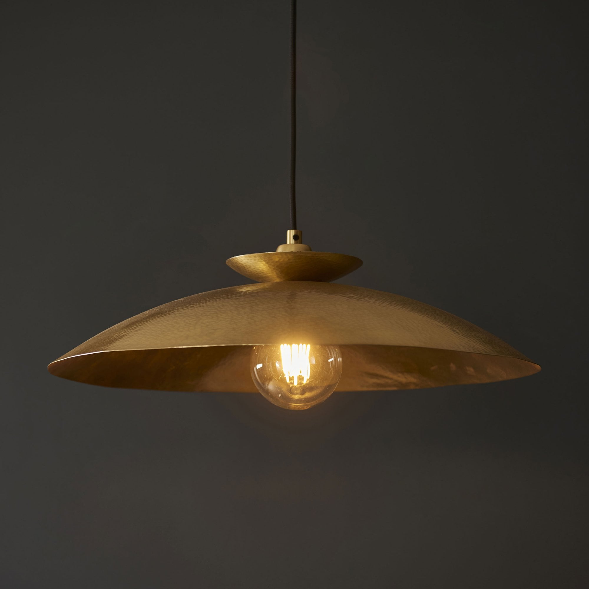 Visionary Lighting Magdalen Single Pendant in Hammered Brass | Dusk ...
