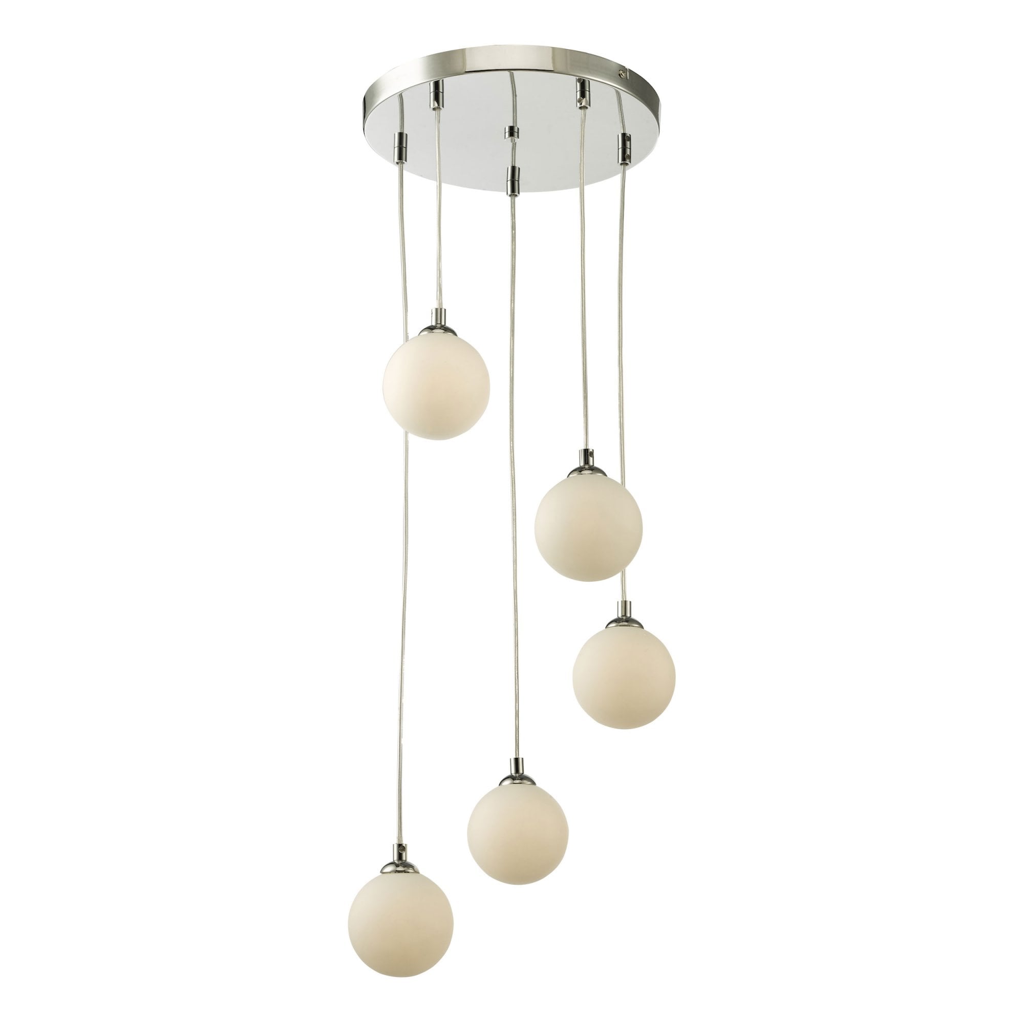 Dar Lighting Federico 5 Light Cluster Pendant In Polished Chrome With ...