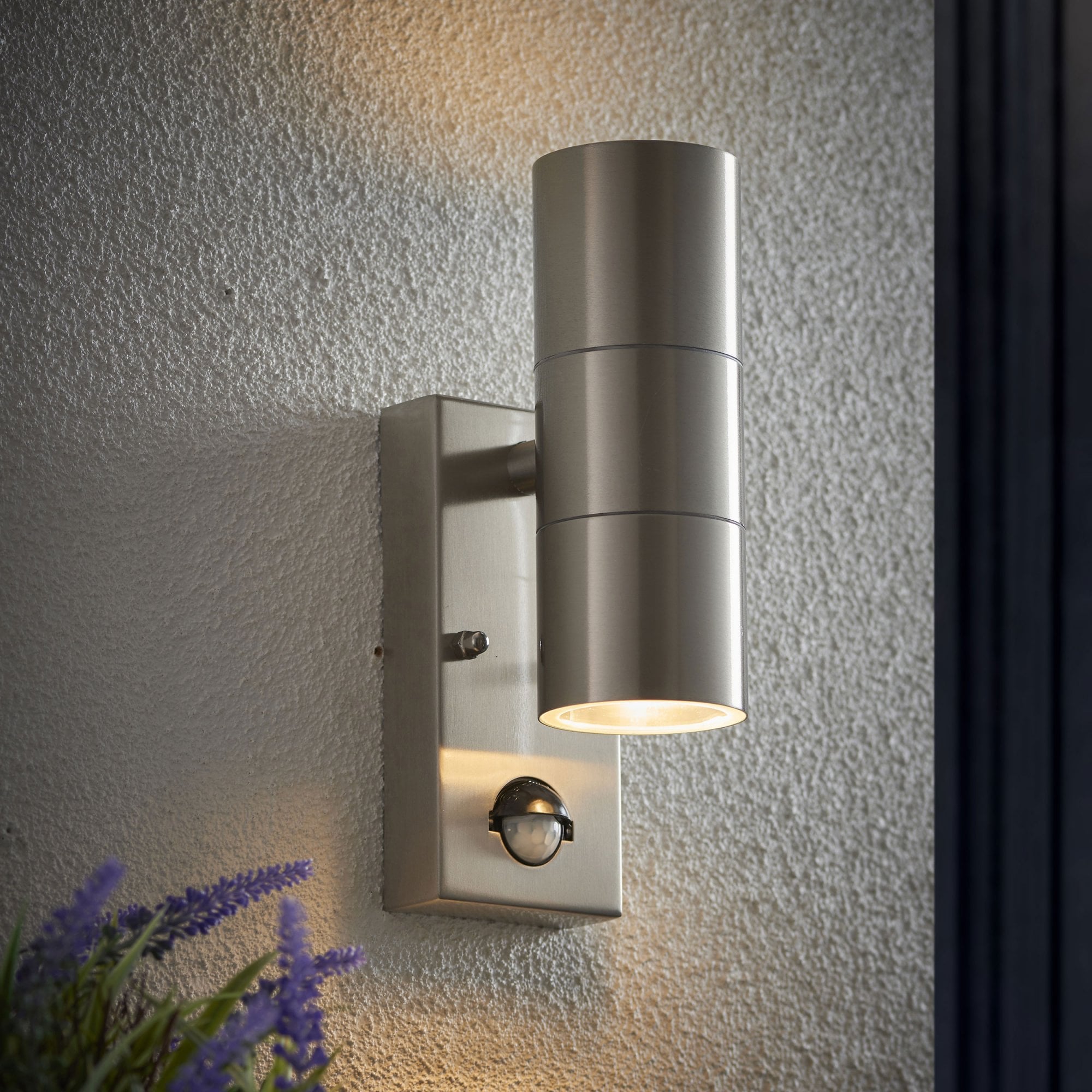 Endon Lighting Canon IP44 Exterior Up and Down Light with PIR in ...
