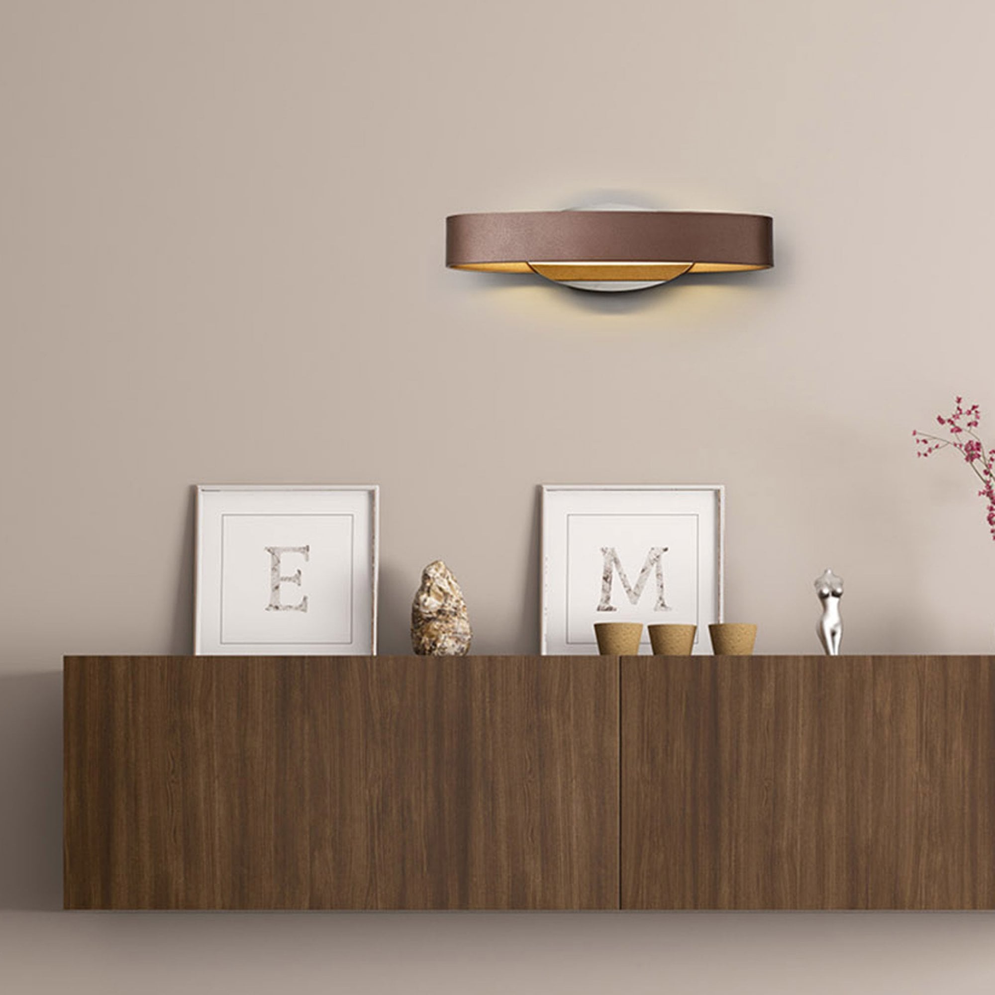 Lumiere Lapford 6W LED Wall Light in Satin Brown in Polished Chrome ...