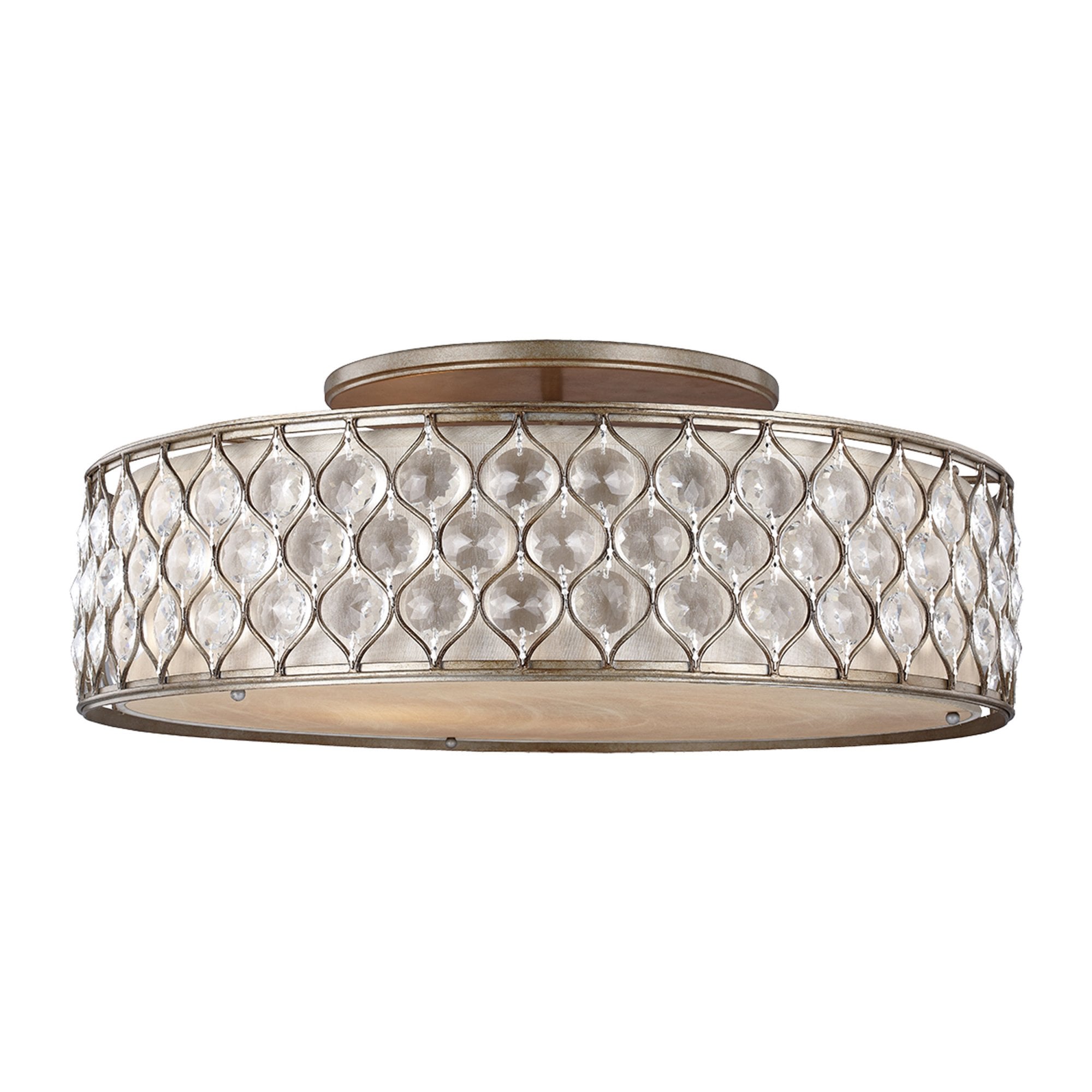Feiss Lucia Six Lamp Large Semi Flush Crystal Ceiling Light in ...