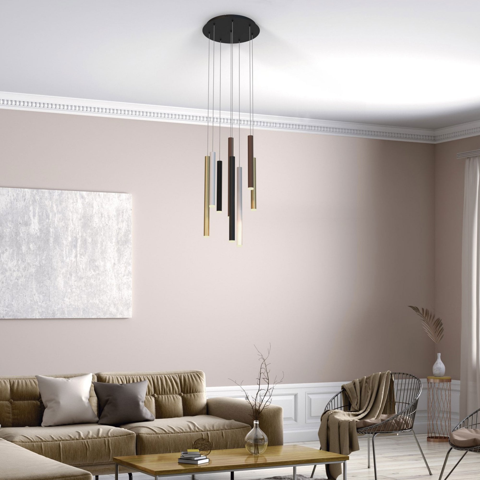 Mantra Cala 8 Light Round Cluster Pendant | Dusk Lights – Dusk Lighting