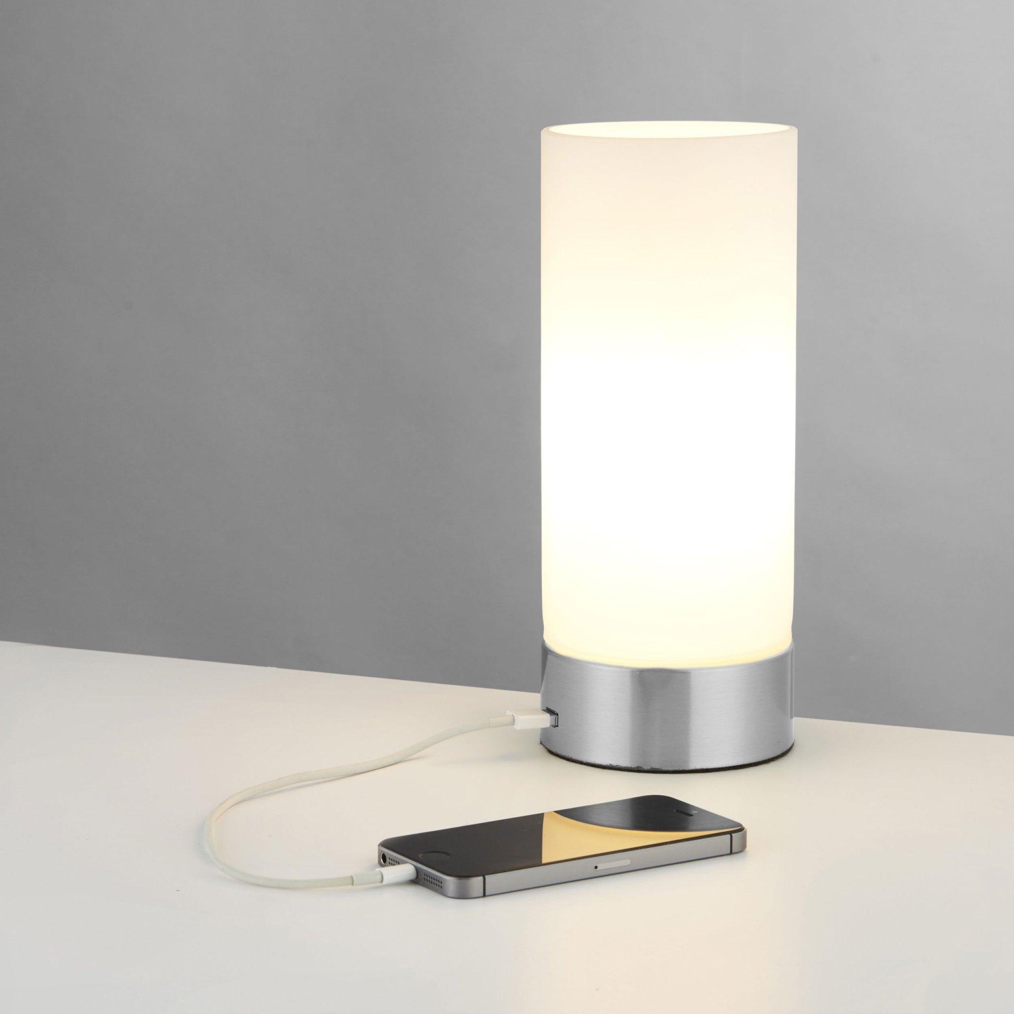 Endon Lighting Dara Table Lamp with Three Stage Touch Dimmer and USB ...