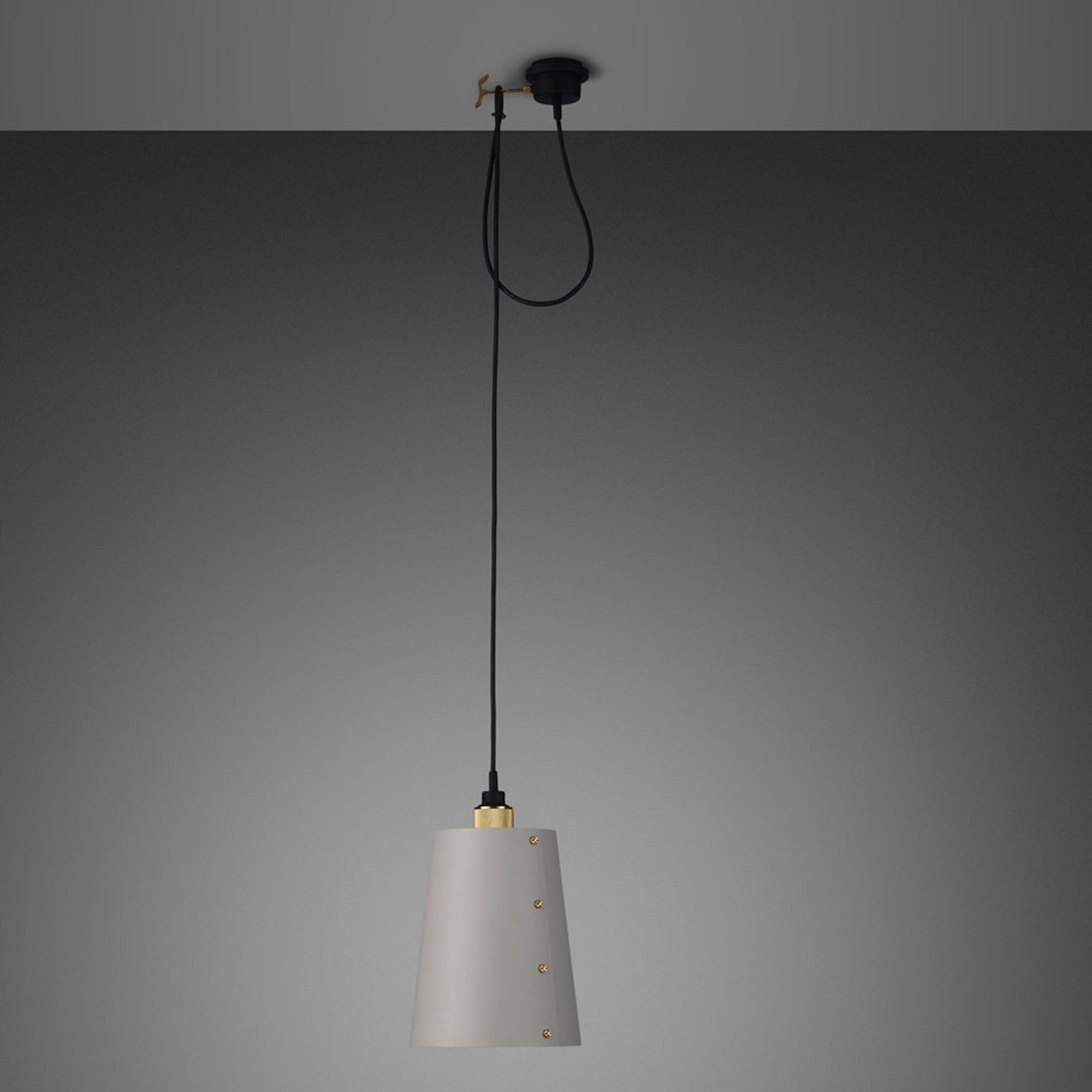 Buster + Punch Hooked Large Single Drop Pendant in Stone and Brass ...