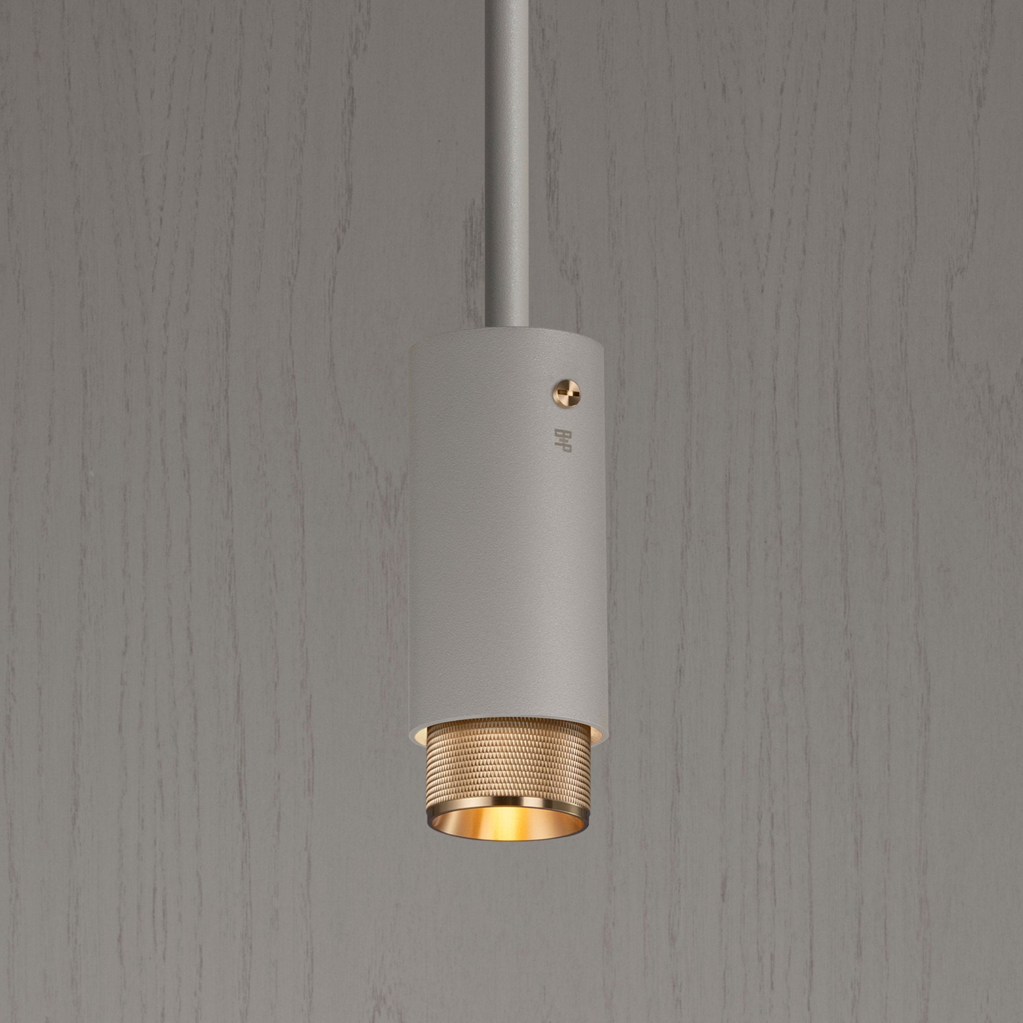 Buster + Punch Exhaust Single Drop Pendant Spotlight in a Stone Finish ...