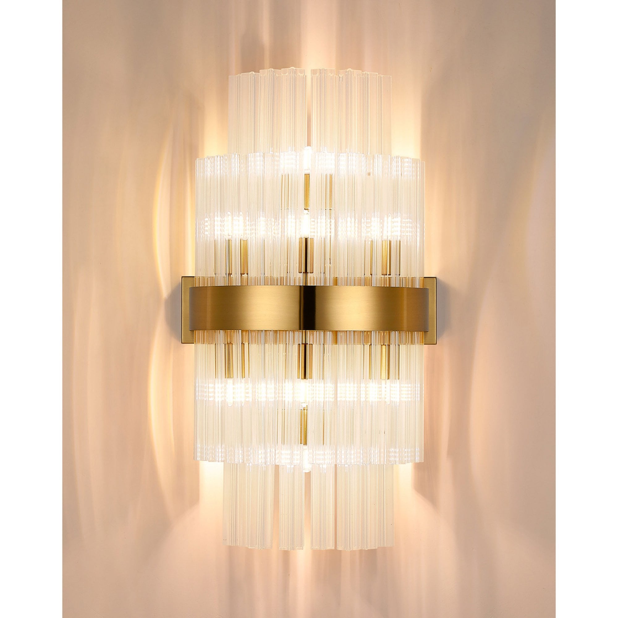Lumiere Kelly 500mm Wall Light in Brass & Clear Glass | Dusk Lights ...