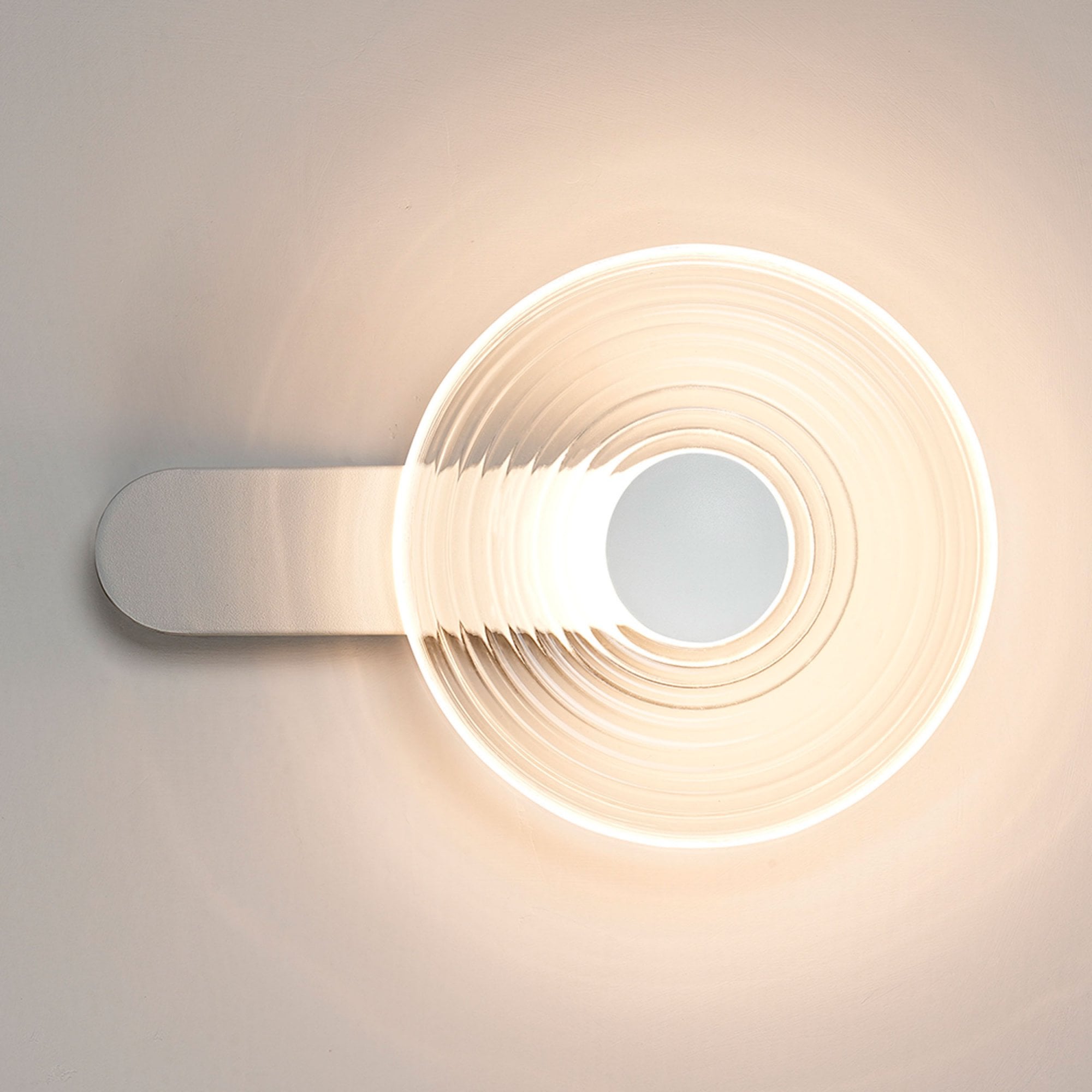 Lumiere Irvine 7w LED Wall Light in Satin White with Clear Ripple Glass ...