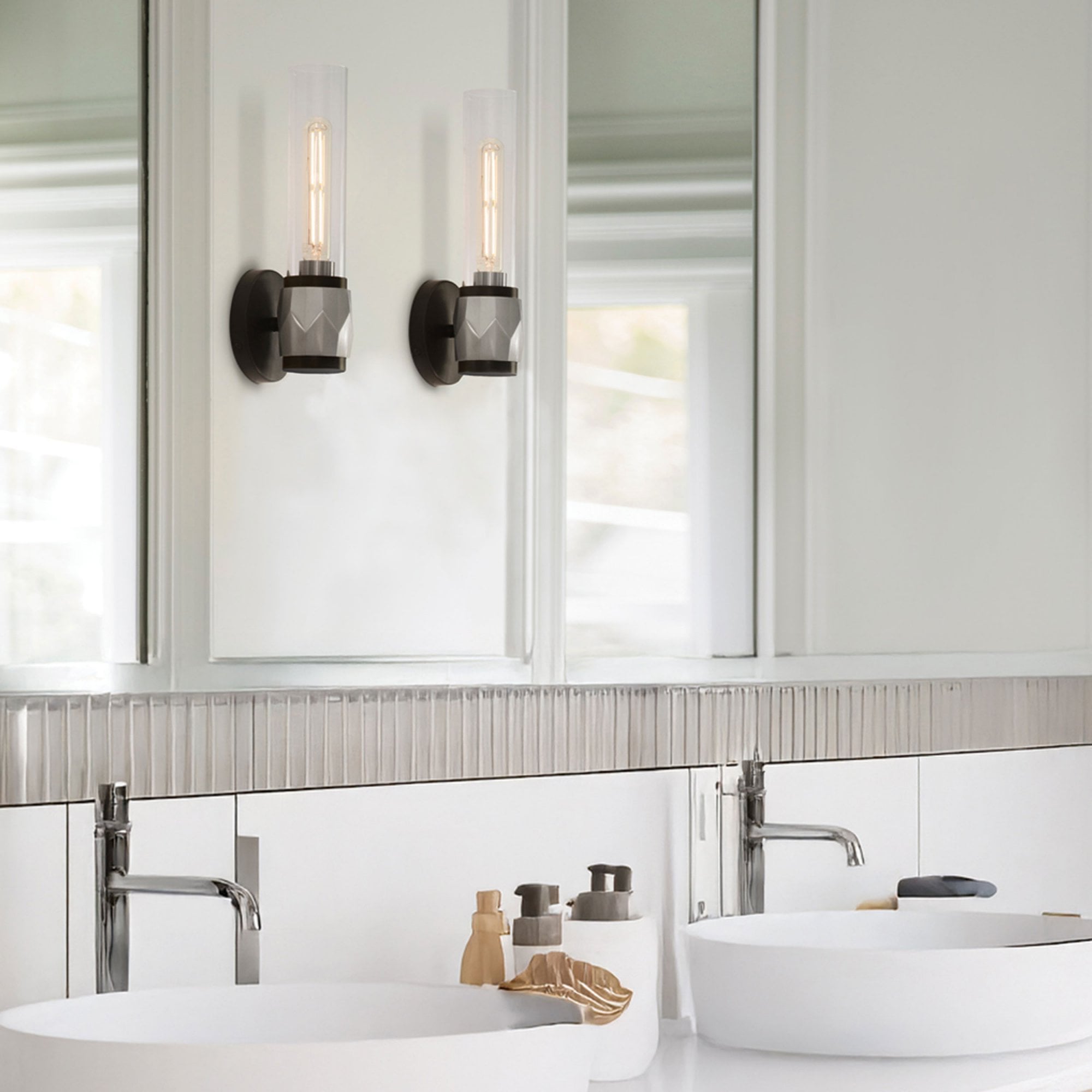 Hinkley Lighting Ellison IP44 Single Wall Light in Black with Brushed ...