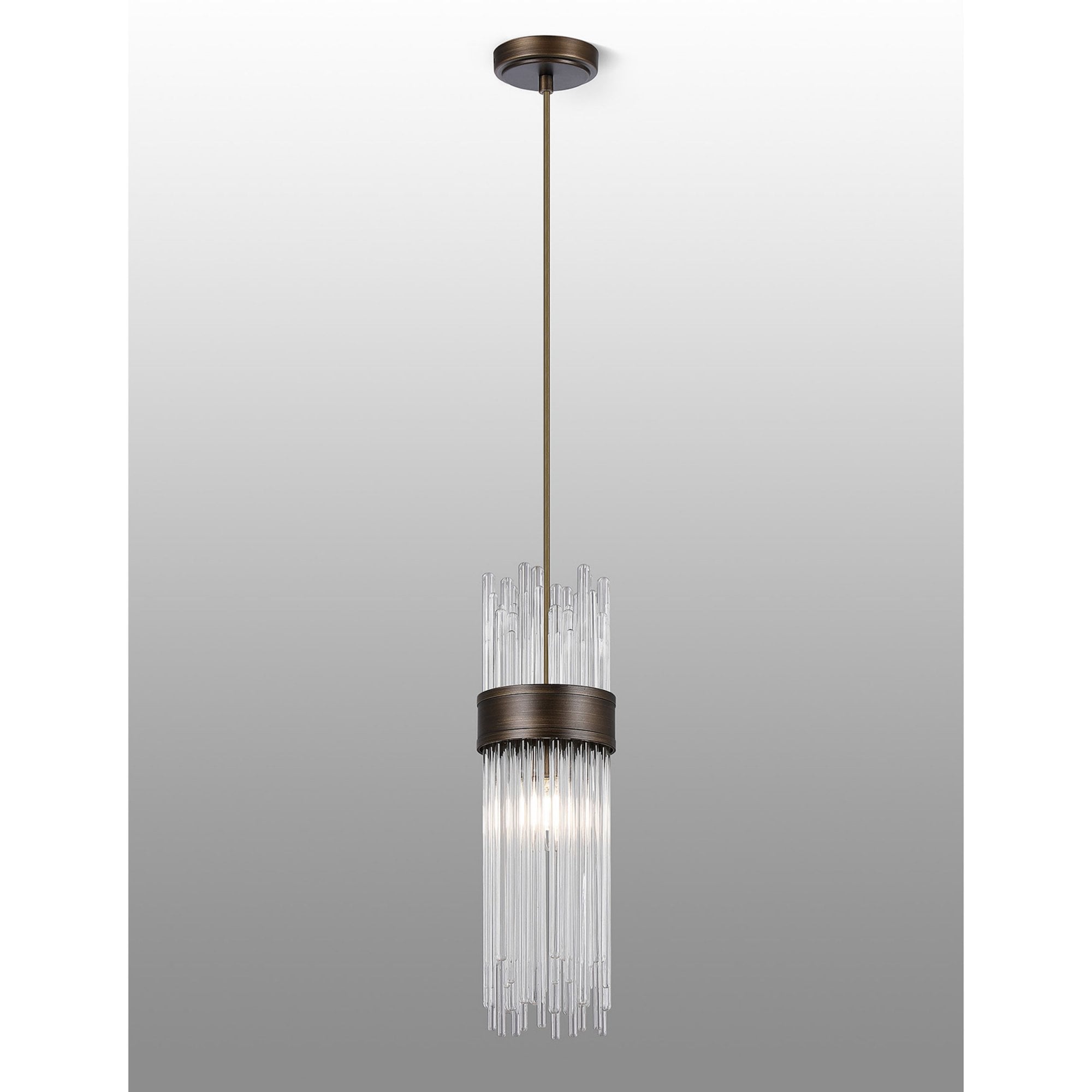 Lumiere Clevedon IP44 Single Drop Pendant in Bronze with Clear Glass ...