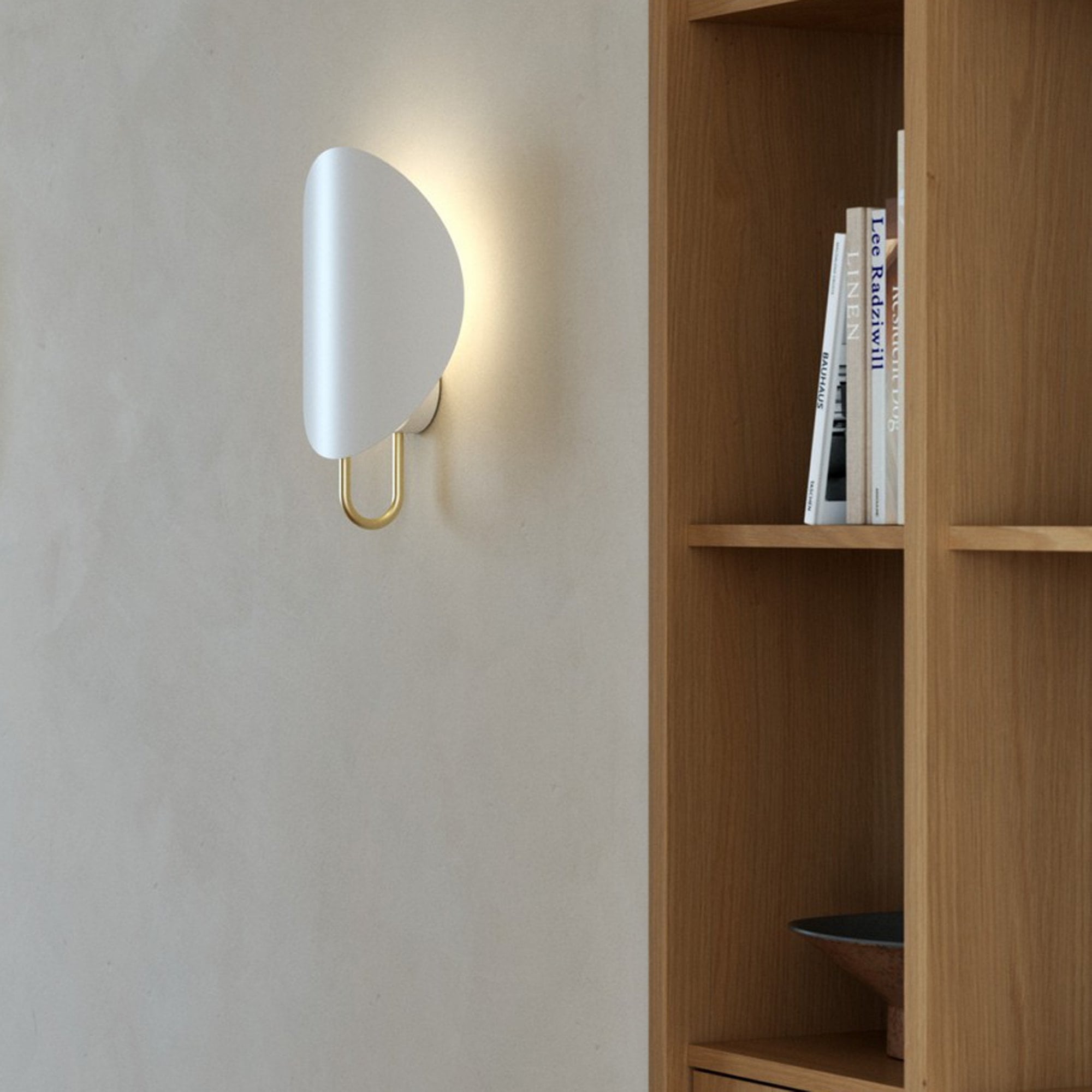 DFTP By Nordlux Spargo Plugged Wall Light in White with Brass Detail ...